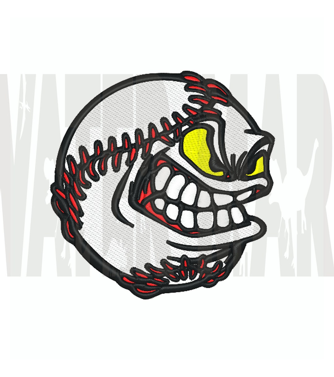 Angry Baseball Patch Digital Embroidery Design for Machine Embroidery ...