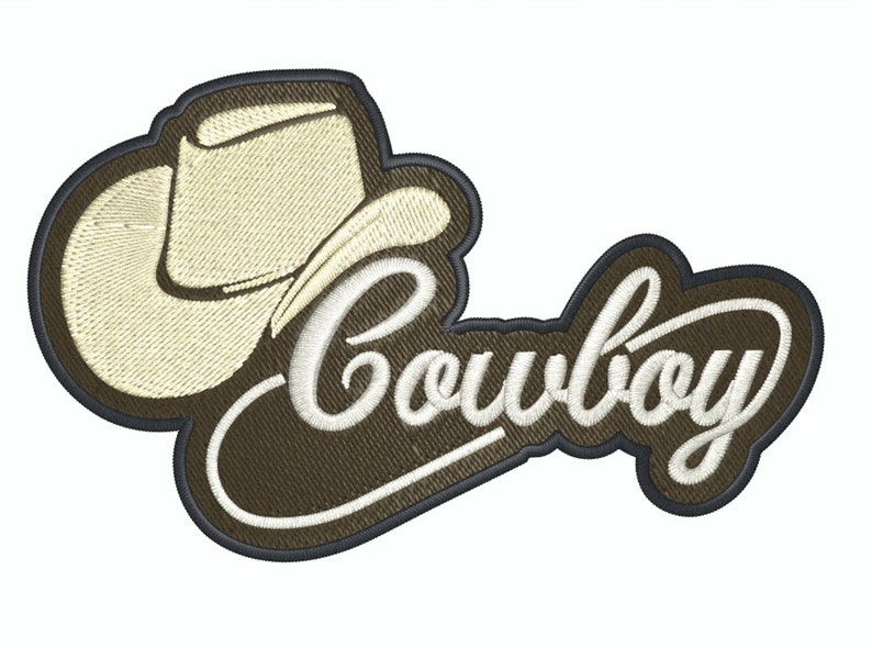 Cowboy Patch Embroidery Design – Western Hat Applique (digital Download ...