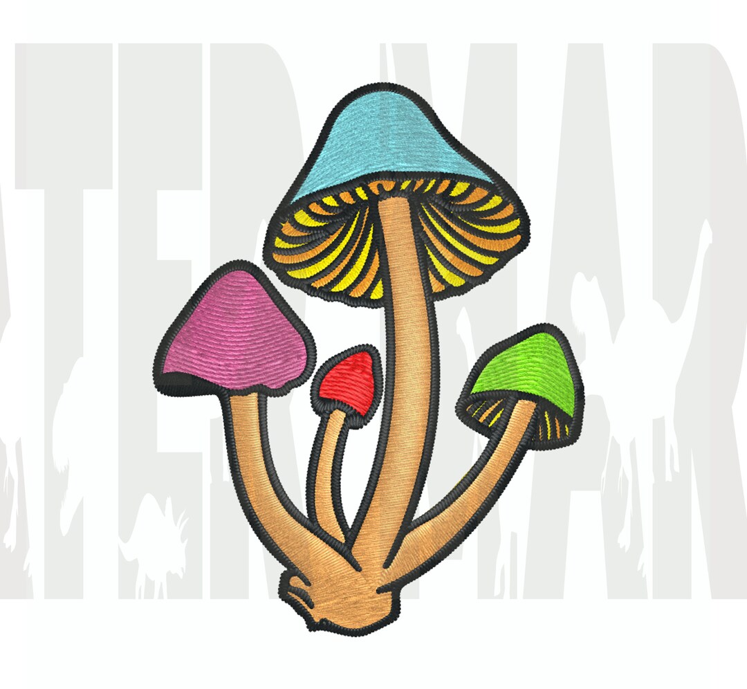 Mushrooms 1 Patch Digital Embroidery Design for Machine Embroidery ...