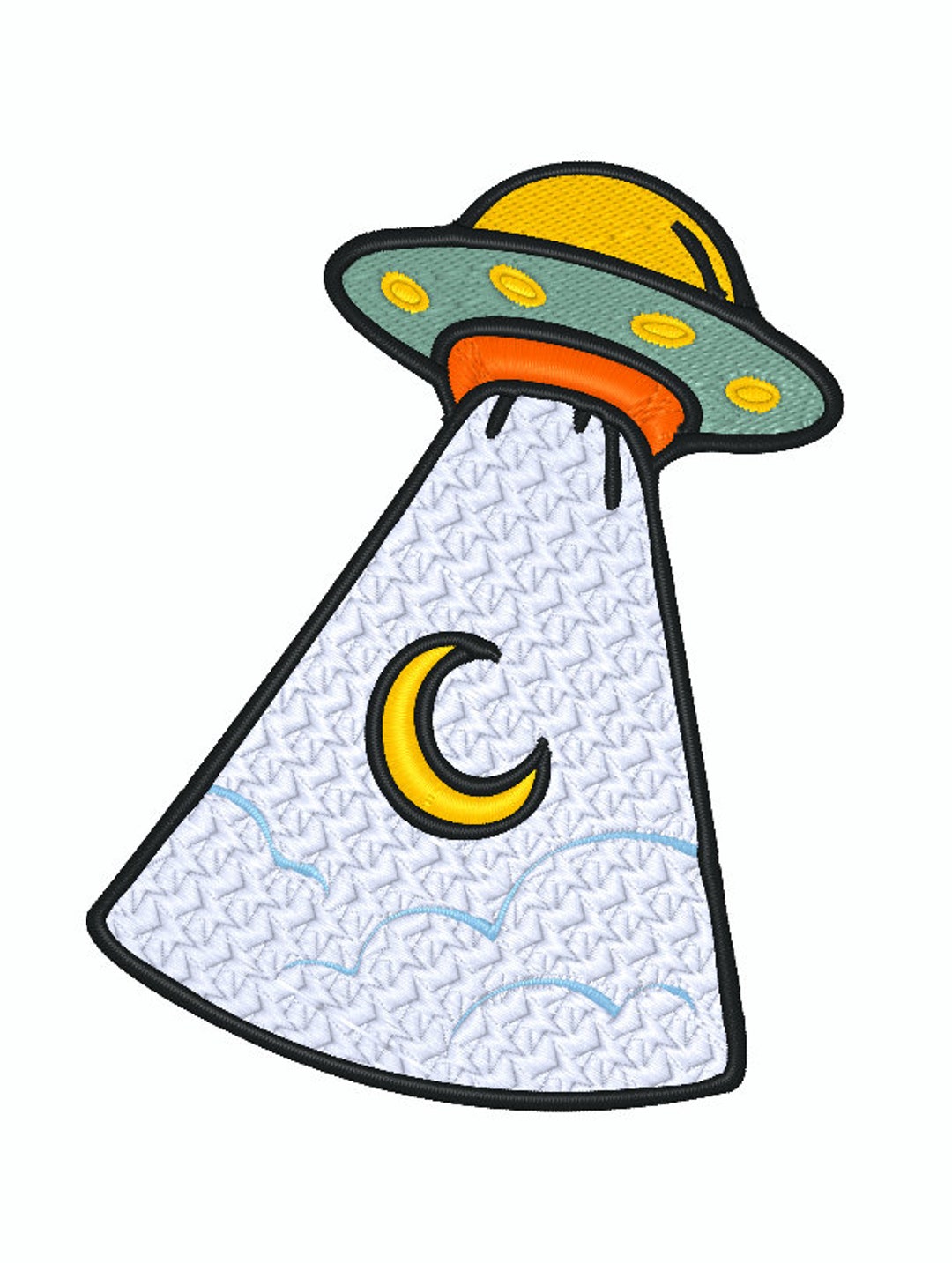 UFO Patch Embroidery Design for Machine Embroidery- Dst, Exp, Dst, Pes ...