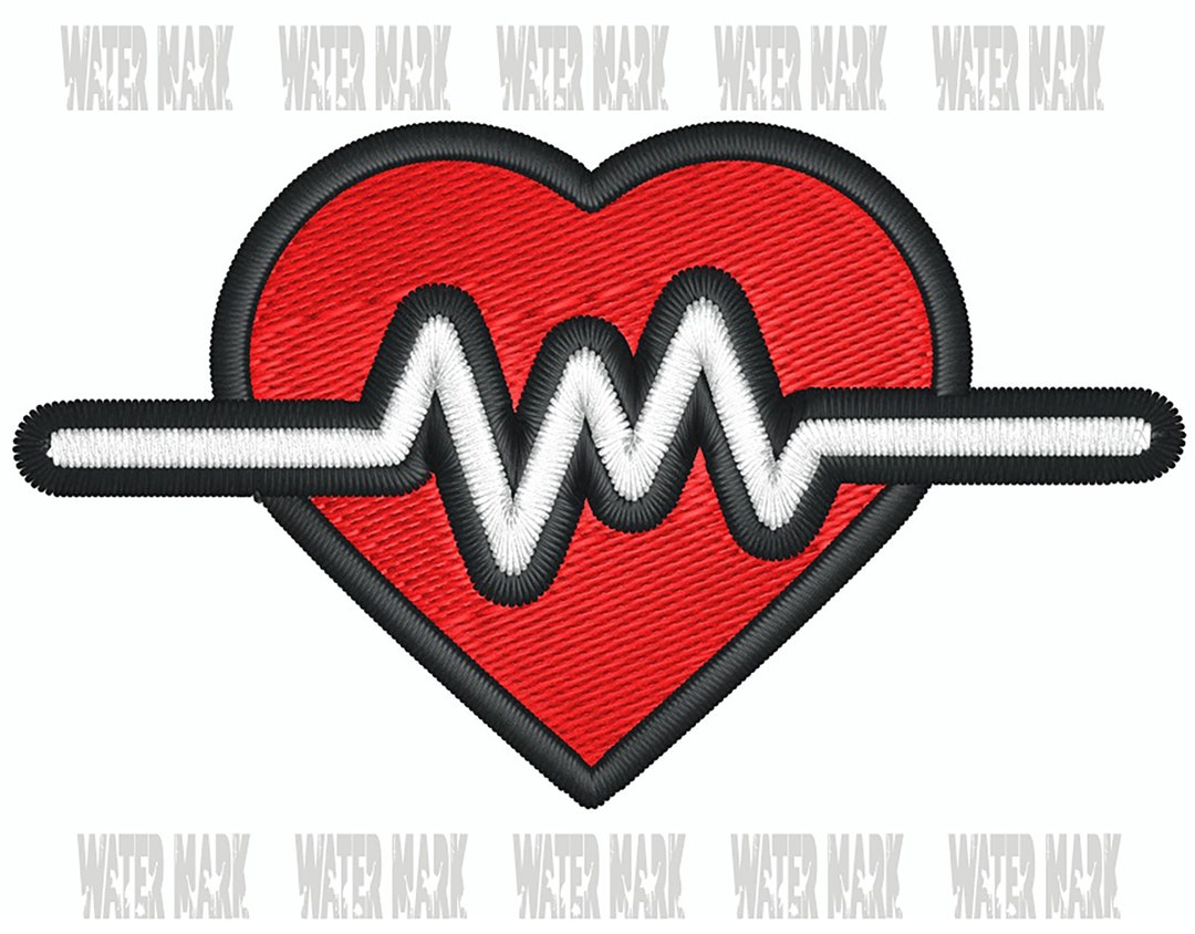 Heart Beat Digital Embroidery Design for Machine Embroidery - Dst, Exp ...