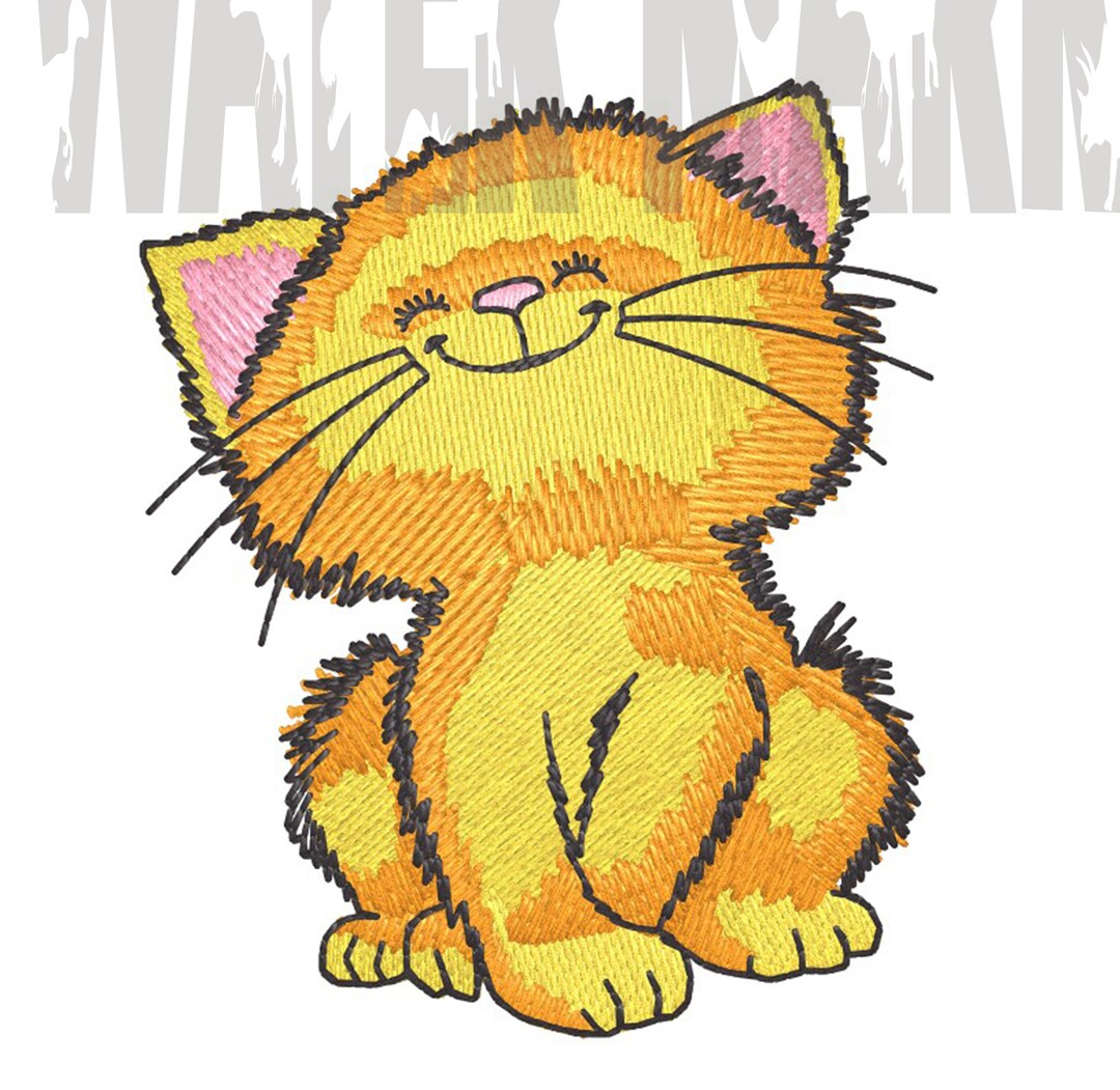 Kitten Digital Embroidery Design for Machine Embroidery - Dst, Exp, Dst ...