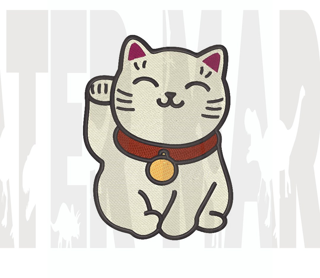 Luck Cat Digital Embroidery Design for Machine Embroidery - Dst, Exp ...