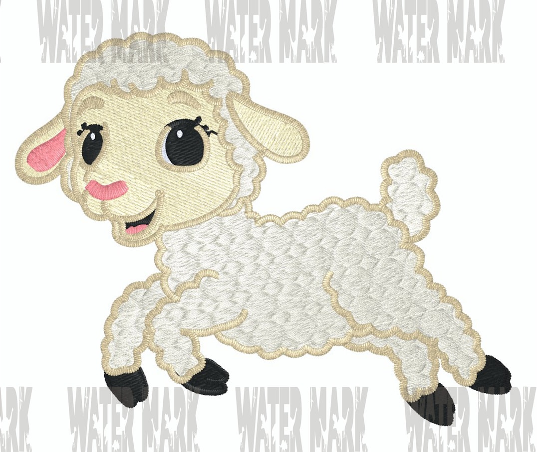Baby Lamb Digital Embroidery Design for Machine Embroidery - Dst, Exp ...