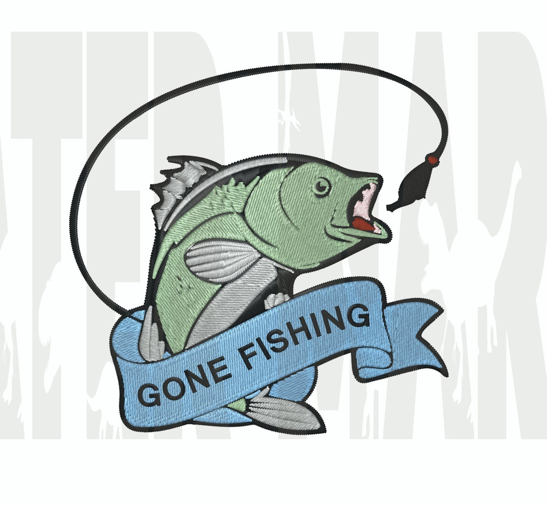 Gone Fishing Embroidery Design – Fish Motif (digital Download) - Etsy