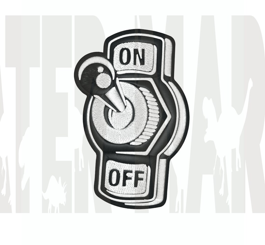 On off Switch Embroidery Design (digital Download) - Etsy