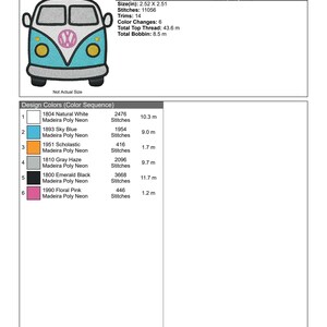 VW Bus Patch Digital Embroidery Design for Machine Embroidery Dst, Exp, Dst, Pes, Pec, Sew, Jef ...