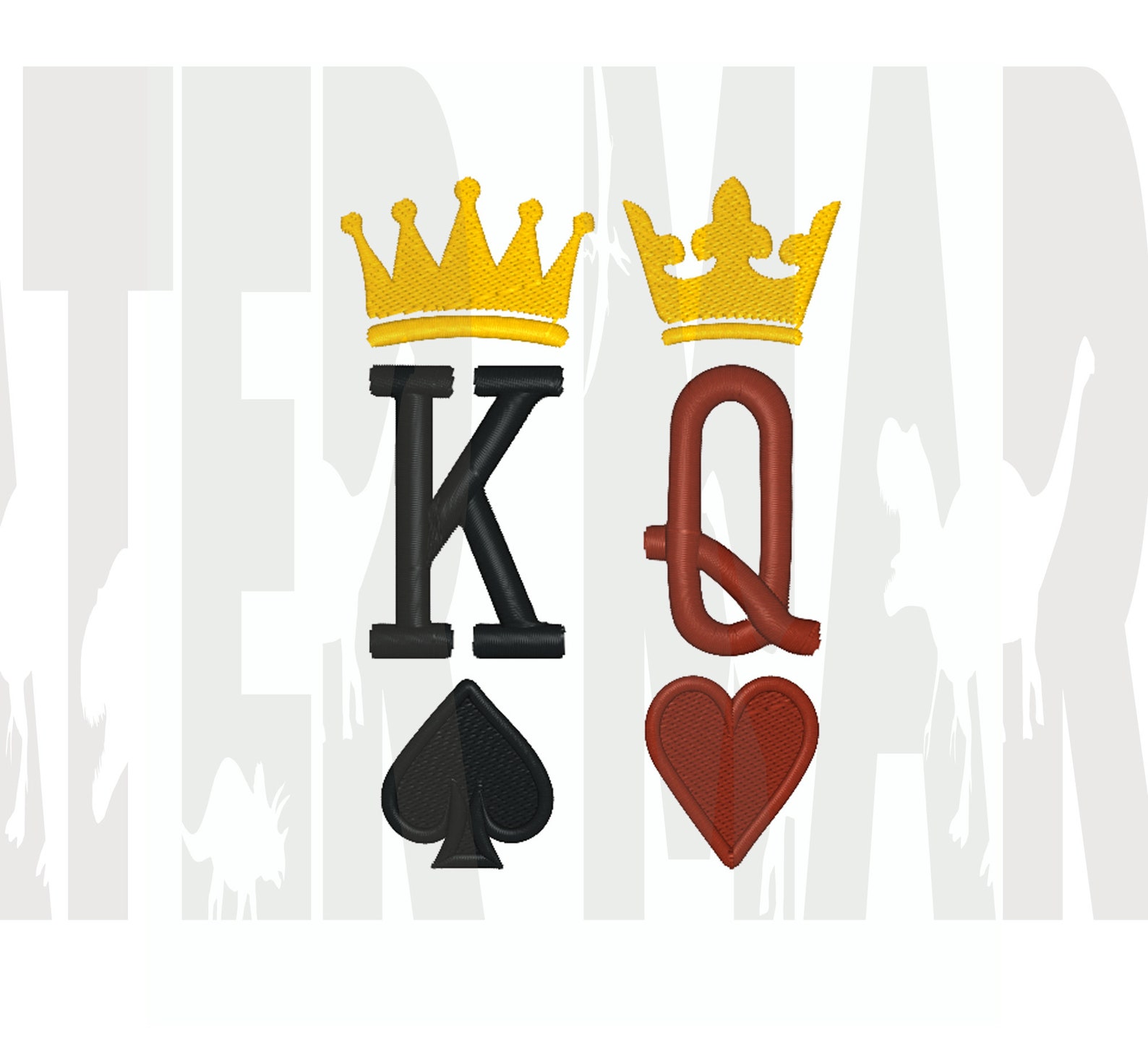 King and Queen Cards Digital Embroidery Design for Machine Embroidery ...