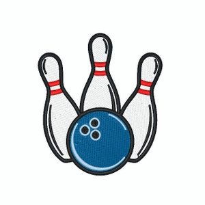 Bowling Patch Embroidery Design for Machine Embroidery- Dst, Exp, Dst, Pes, Pec, Sew, Jef, Pcs ...
