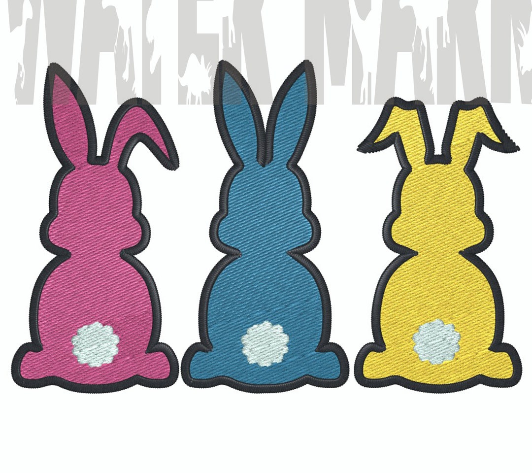 Bunny Back Embroidery Design – Machine Embroidery Pattern (digital ...