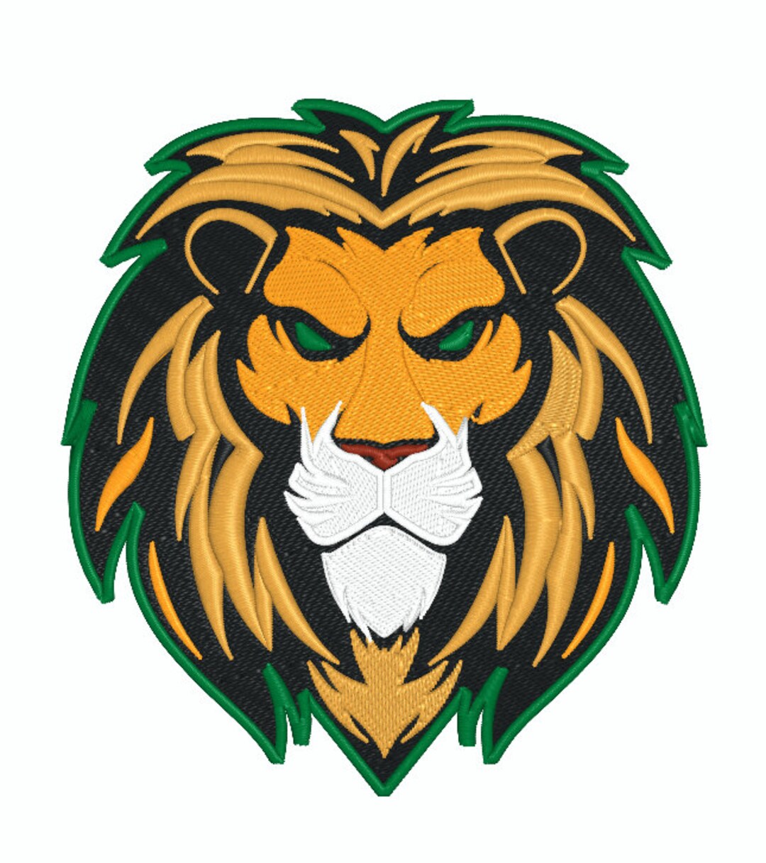 Lion Patch Embroidery Design for Machine Embroidery- Dst, Exp, Dst, Pes ...