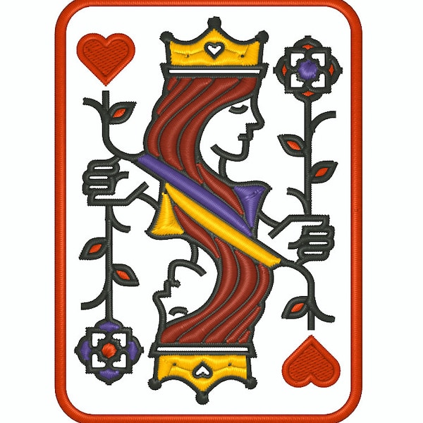 Playing Card Embroidery Design - Etsy