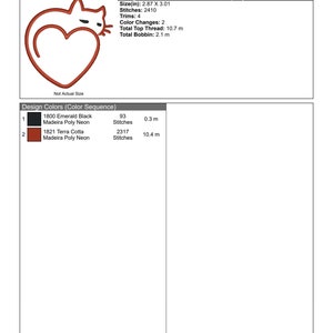 Heart Cat Embroidery Design for Machine Embroidery- Dst, Exp, Dst, Pes ...