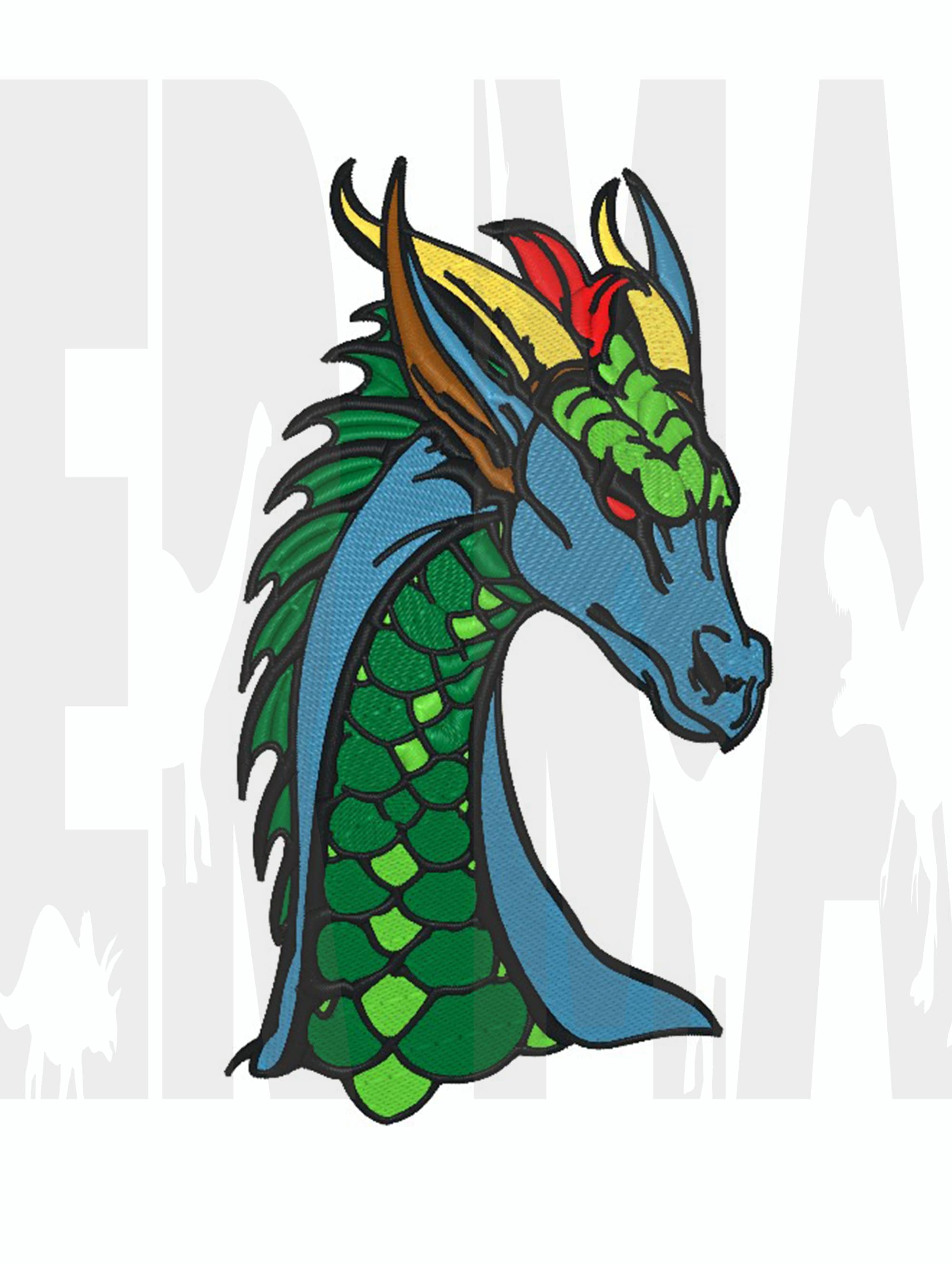 Dragon Patch Digital Embroidery Design for Machine Embroidery - Etsy