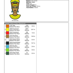 Cleopatra Digital Embroidery Design for Machine Embroidery - Dst, Exp ...