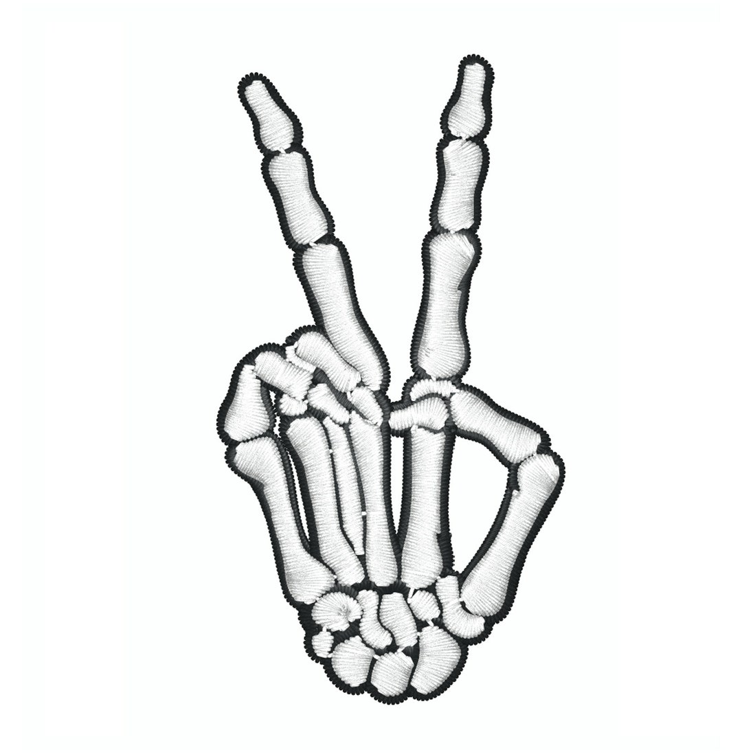 Skeleton Peace Sign Embroidery Design (digital Download) - Etsy