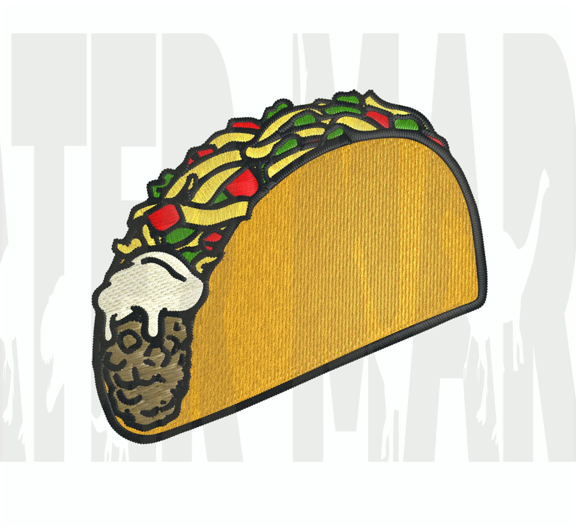 Taco Patch Digital Embroidery Design for Machine Embroidery - Etsy