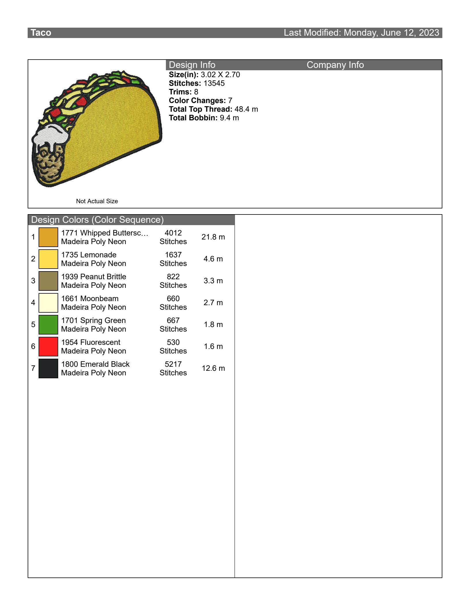 Taco Patch Digital Embroidery Design for Machine Embroidery - Etsy