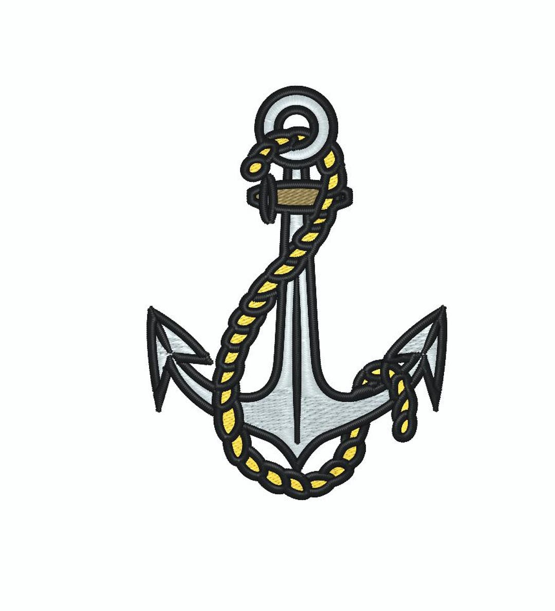 Anchor Patch Embroidery Design for Machine Embroidery- Dst, Exp, Dst ...