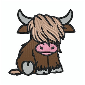 Highland Cow Digital Embroidery Design for Machine Embroidery - Dst ...