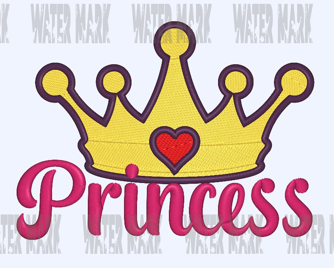 PRINCESS CROWN Digital Embroidery Design for Machine Embroidery - Dst ...