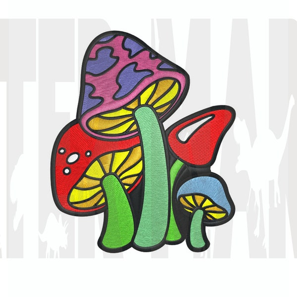 Pes File for Embroidery Mushroom - Etsy