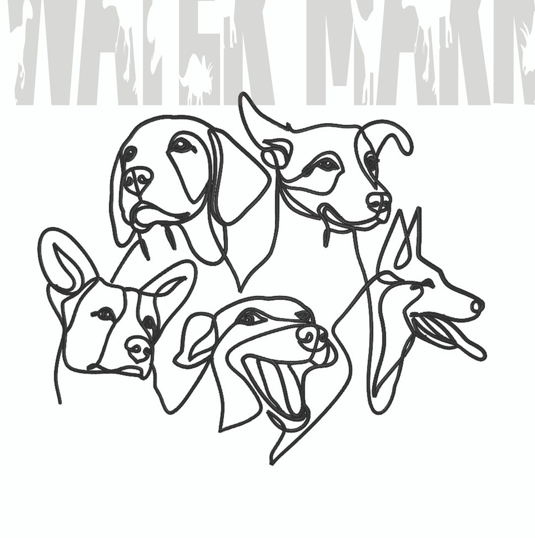 Pack of Dogs Digital Embroidery Design for Machine Embroidery - Dst ...