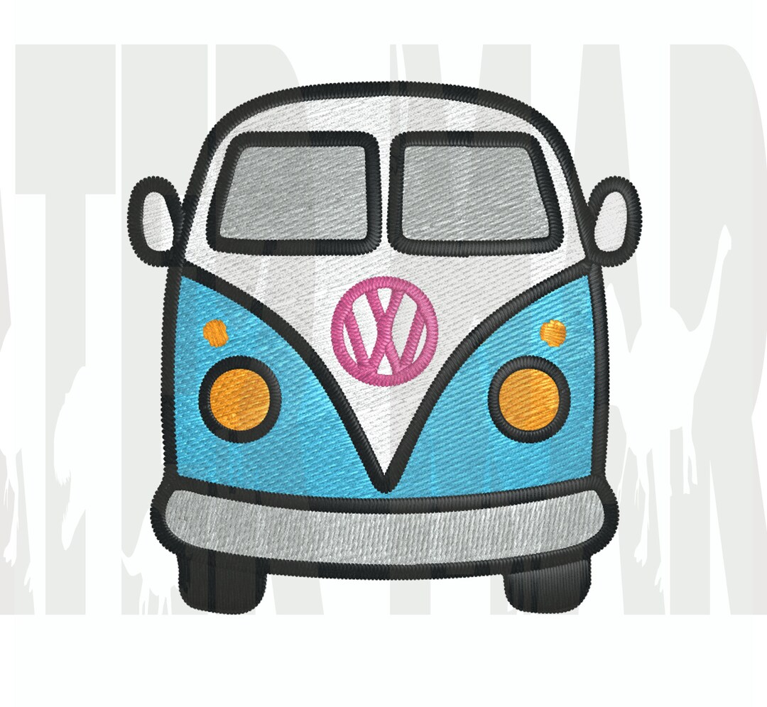 VW Bus Patch Digital Embroidery Design for Machine Embroidery Dst, Exp, Dst, Pes, Pec, Sew, Jef ...