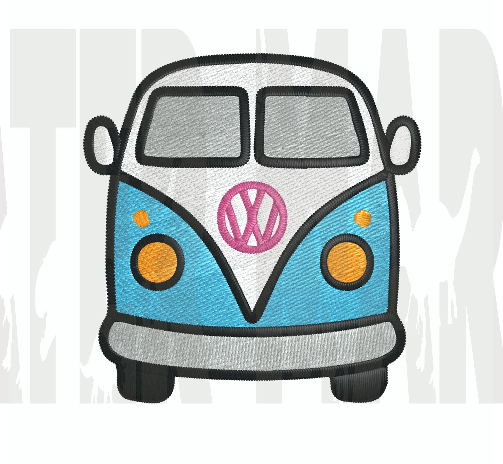 VW Bus Patch Digital Embroidery Design for Machine Embroidery - Etsy
