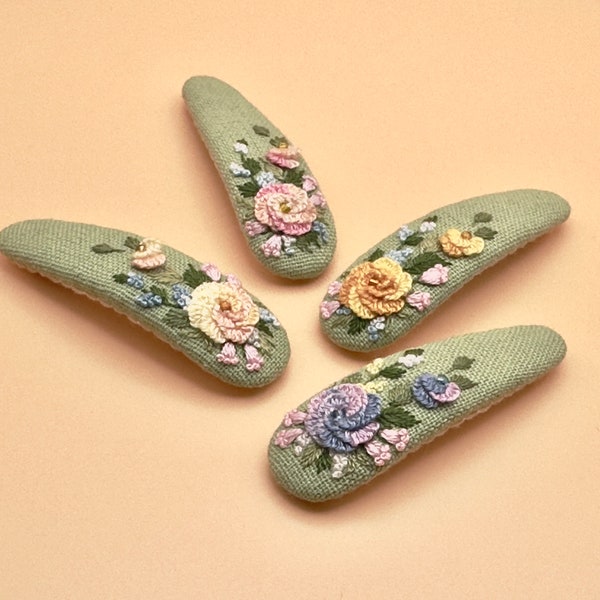 Embroidery Hair Clip - Etsy
