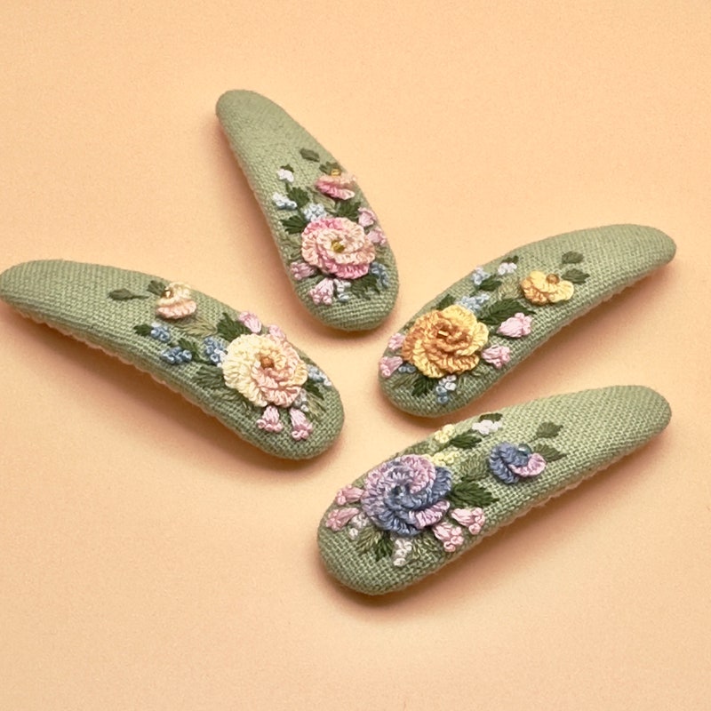Embroidery Hair Clip - Etsy
