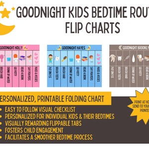 Goodnight Child - Personalized Bedtime Printable Routine - Magnetic ...