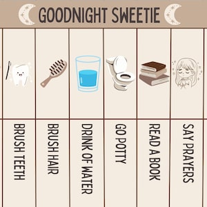 Goodnight Child - Personalized Bedtime Printable Routine - Magnetic ...