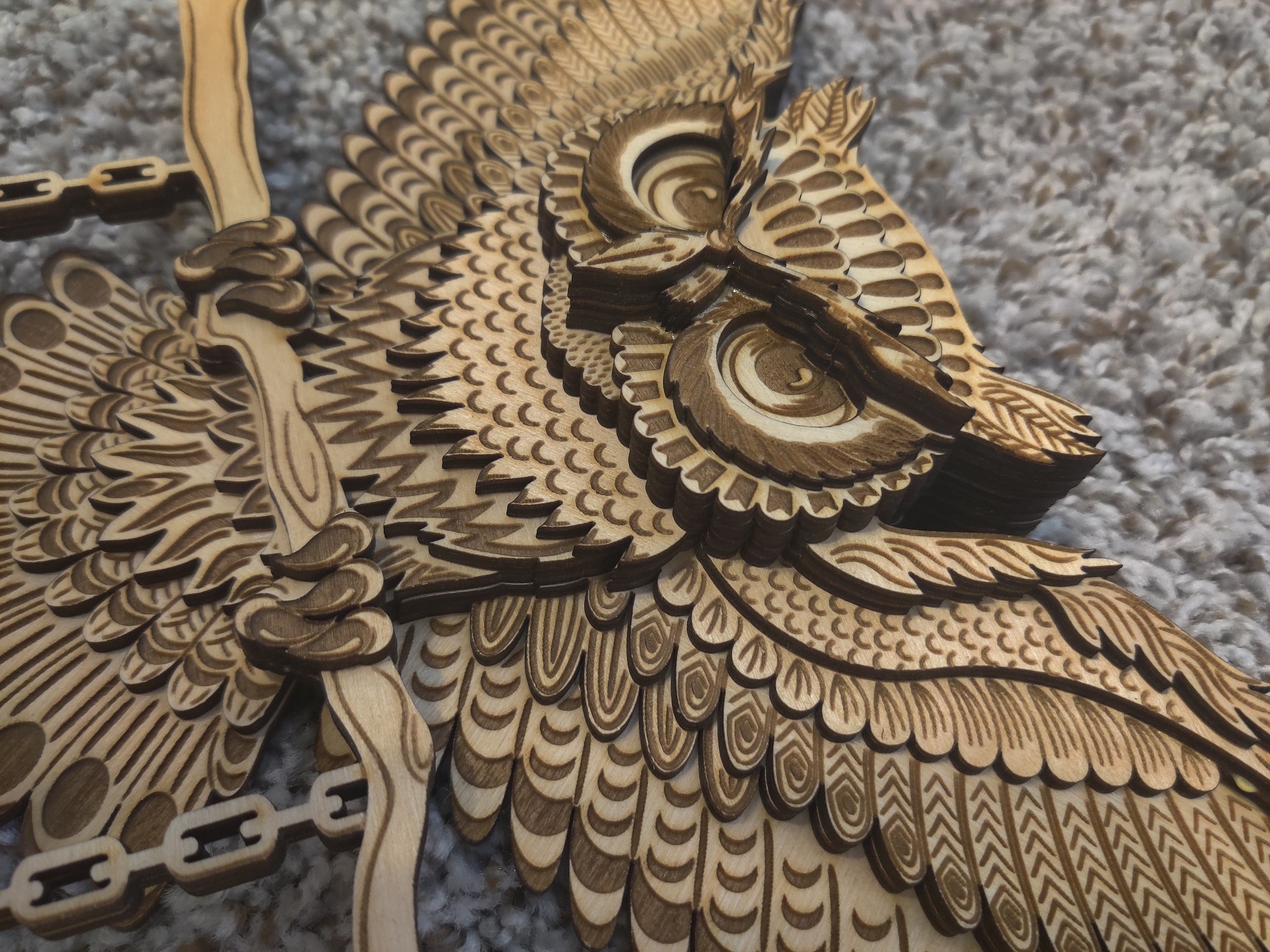 Decorative Wood Owl Bird and Welcome Sign12 Layers 3D - Etsy