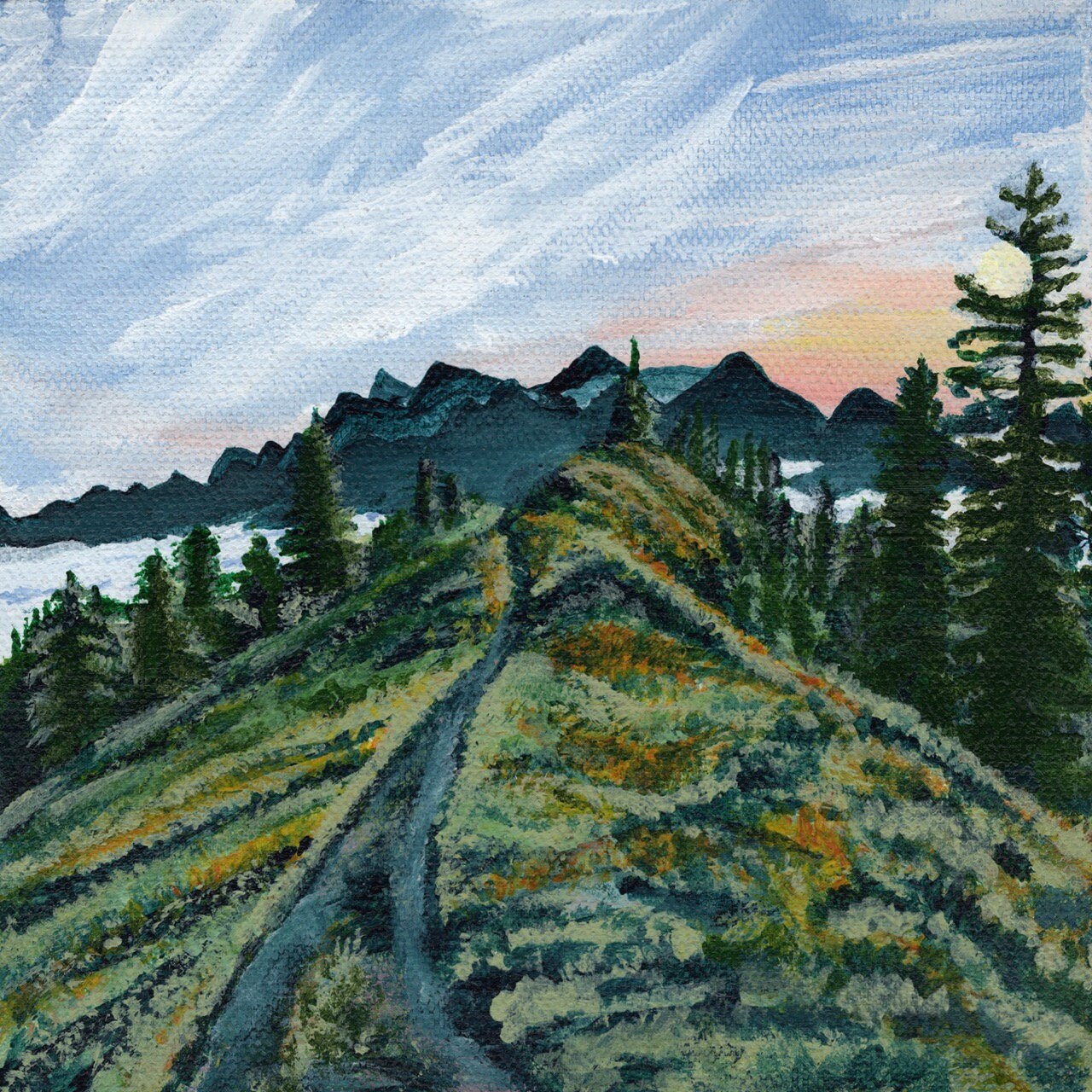 National Park Art Prints, 4x4, Set of 3, Acrylic Painting Archival Art ...