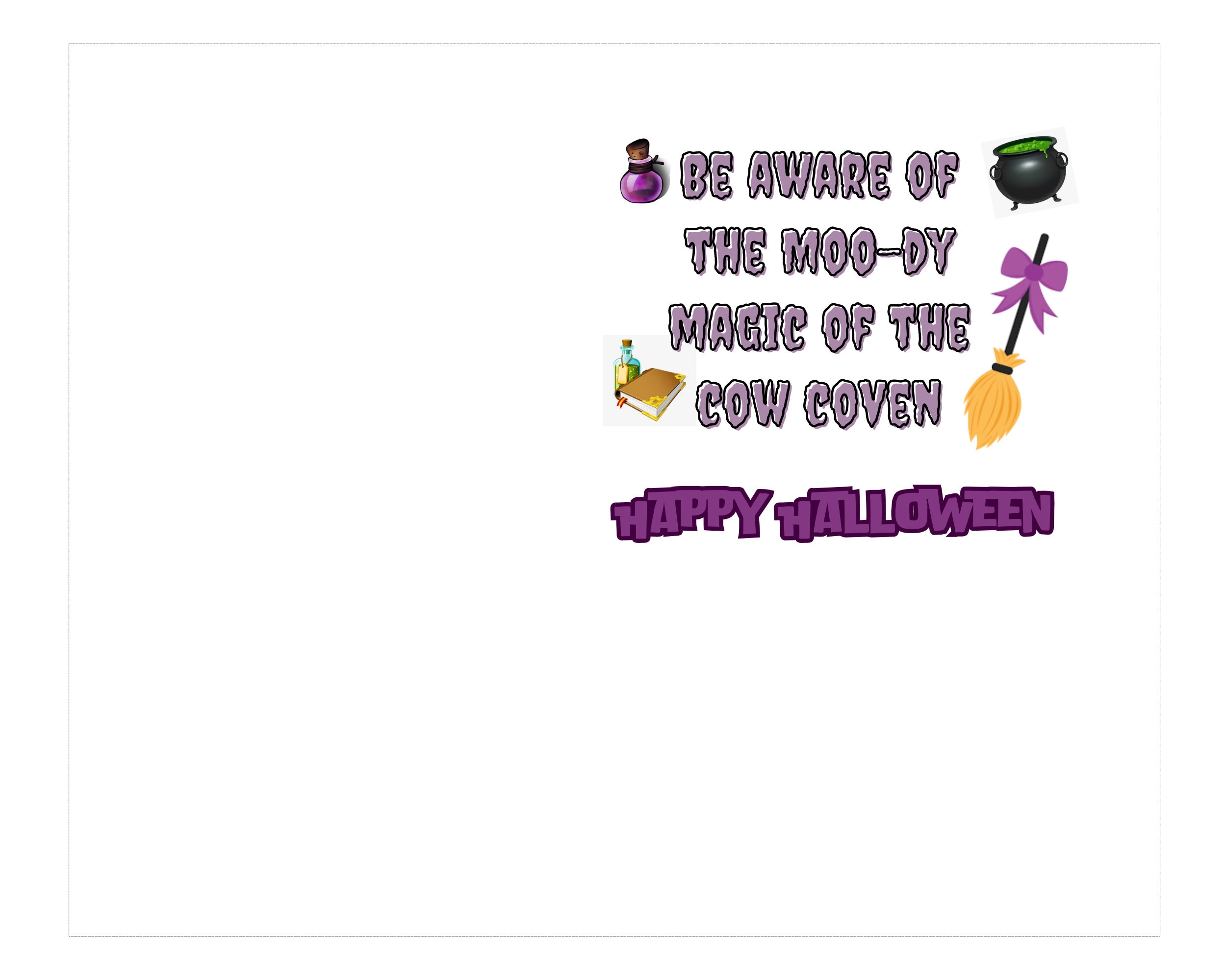 Highland Cow Coven Halloween Card With Jack-o-lanterns and Flowers ...