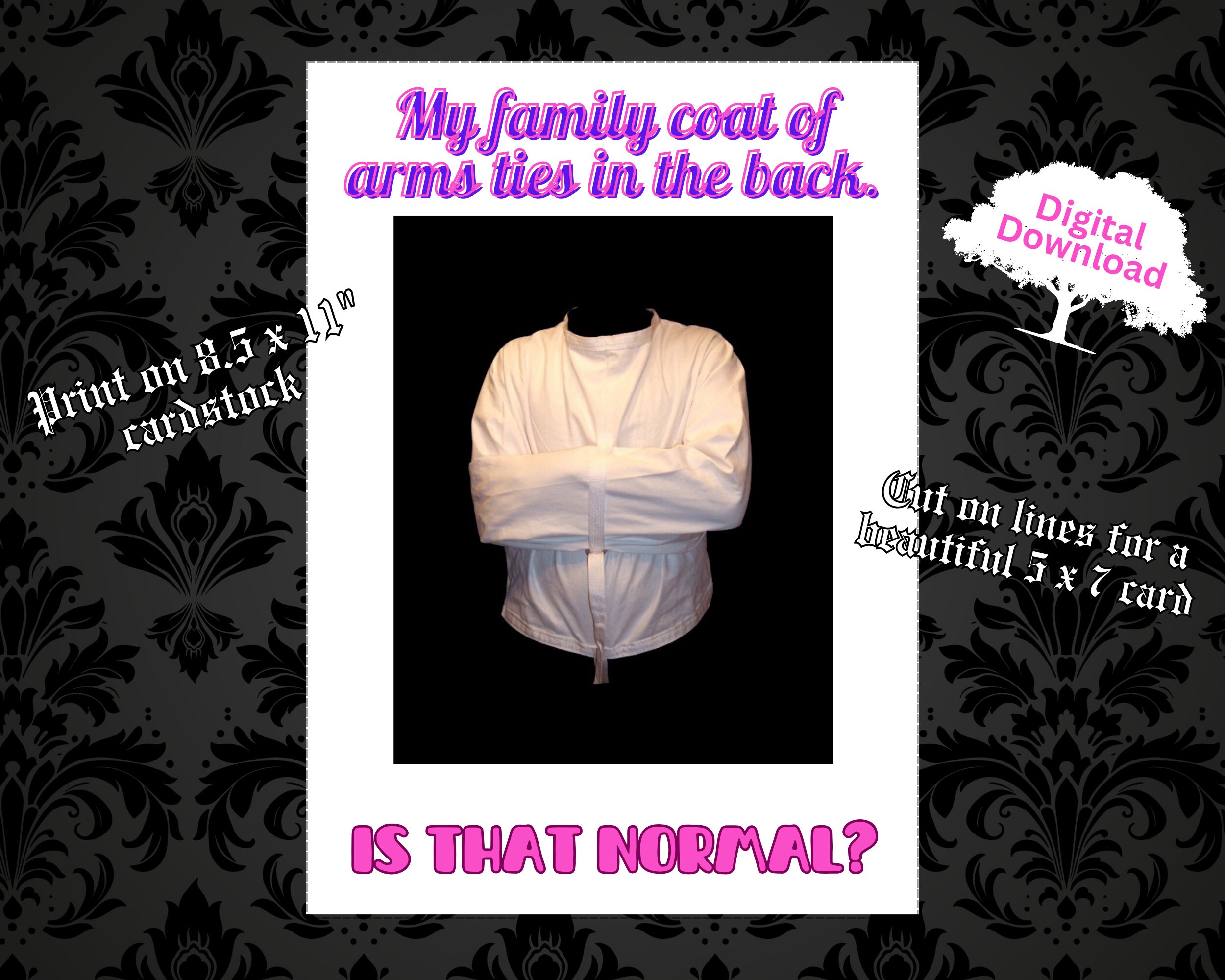 Blank Straight Jacket Greeting Card - Hilarious Family Joke - Instant ...