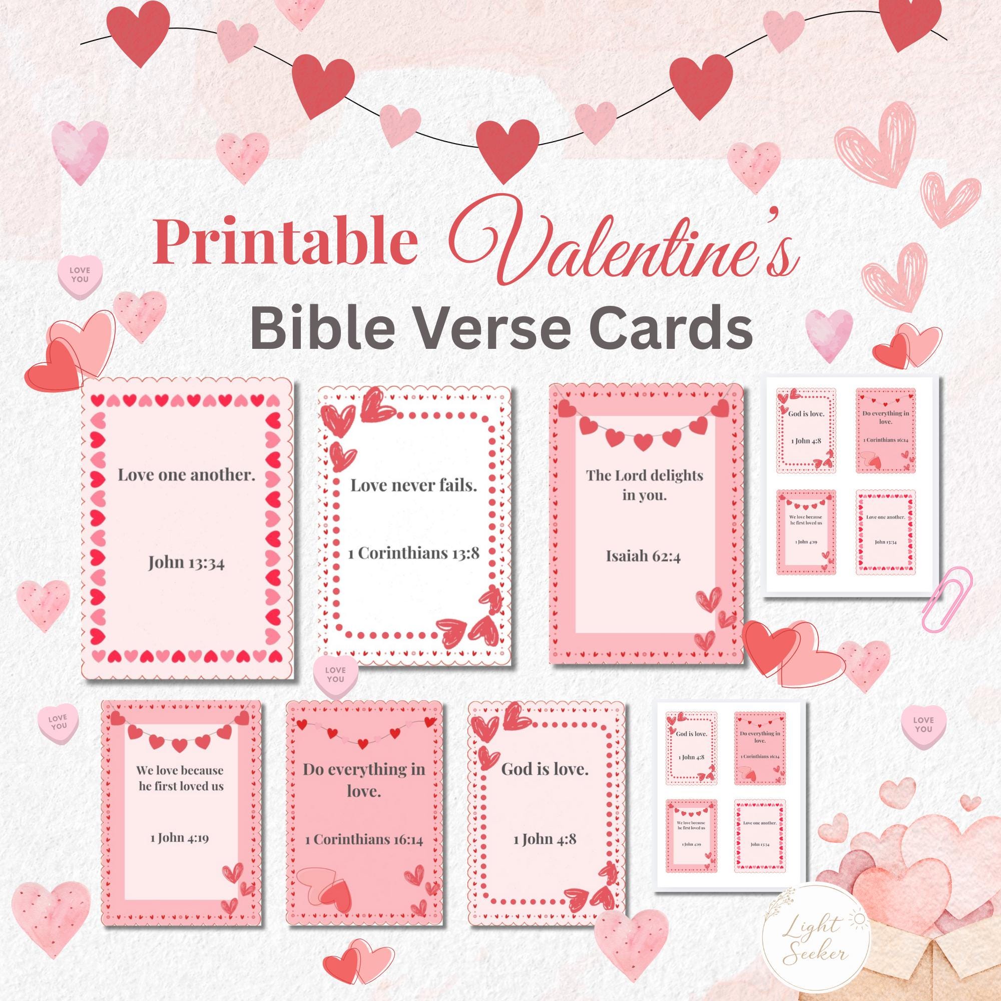 Printable Valentine's Day Bible Verse Cards • Scripture for Kids ...