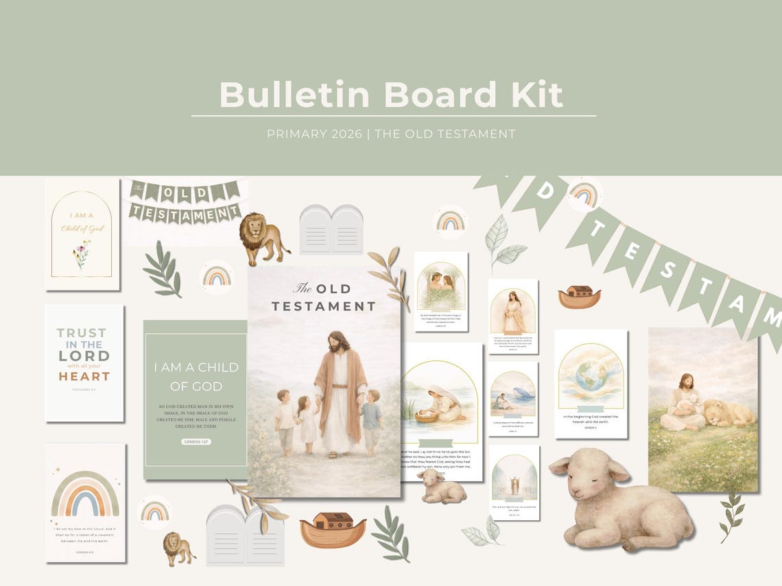 2026 Primary Old Testament Bulletin Board Kit | English & Spanish | LDS ...