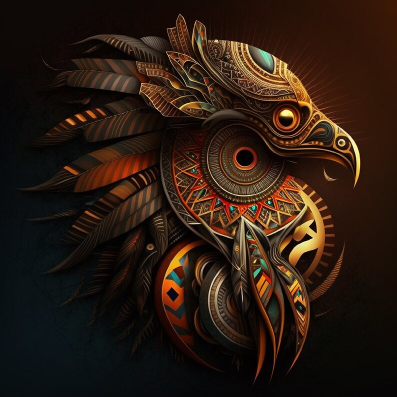 Aztec Phoenix Wall Art / Digital Print / Aztec Art / Phoenix Art ...