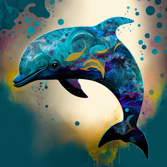 Dolphin Painting Abstract