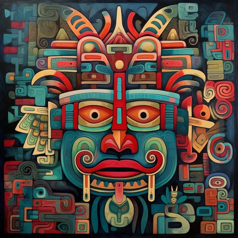 Mayan Wall Art / Digital Print / Mayan Art / Vibrant Wall Art / 2 ... Mayan Wall Art / Digital Print / Mayan Art / Vibrant Wall Art / 2 ...