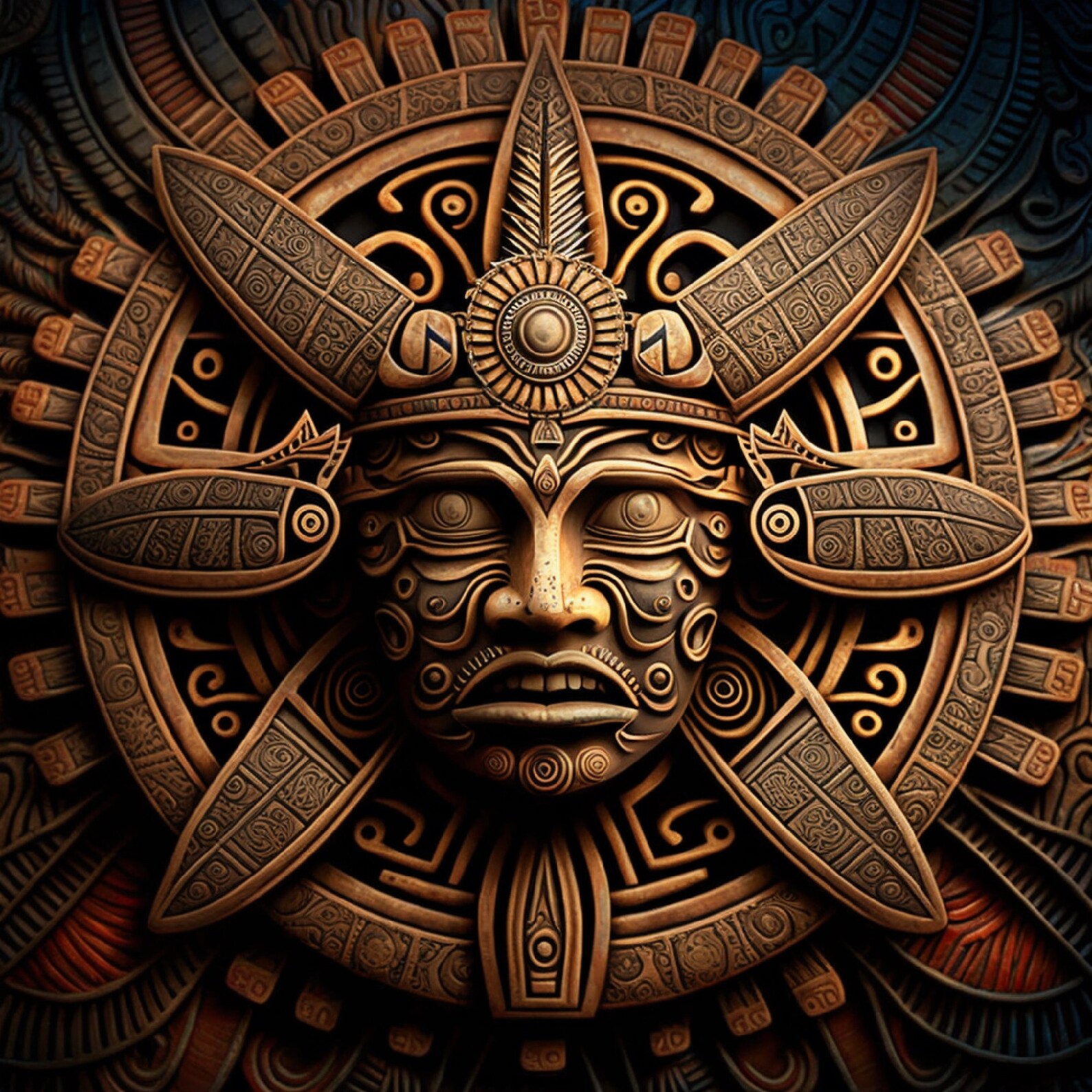 Mayan Wall Art / Digital Print / Mayan Art / Vibrant Wall Art / 2 ...