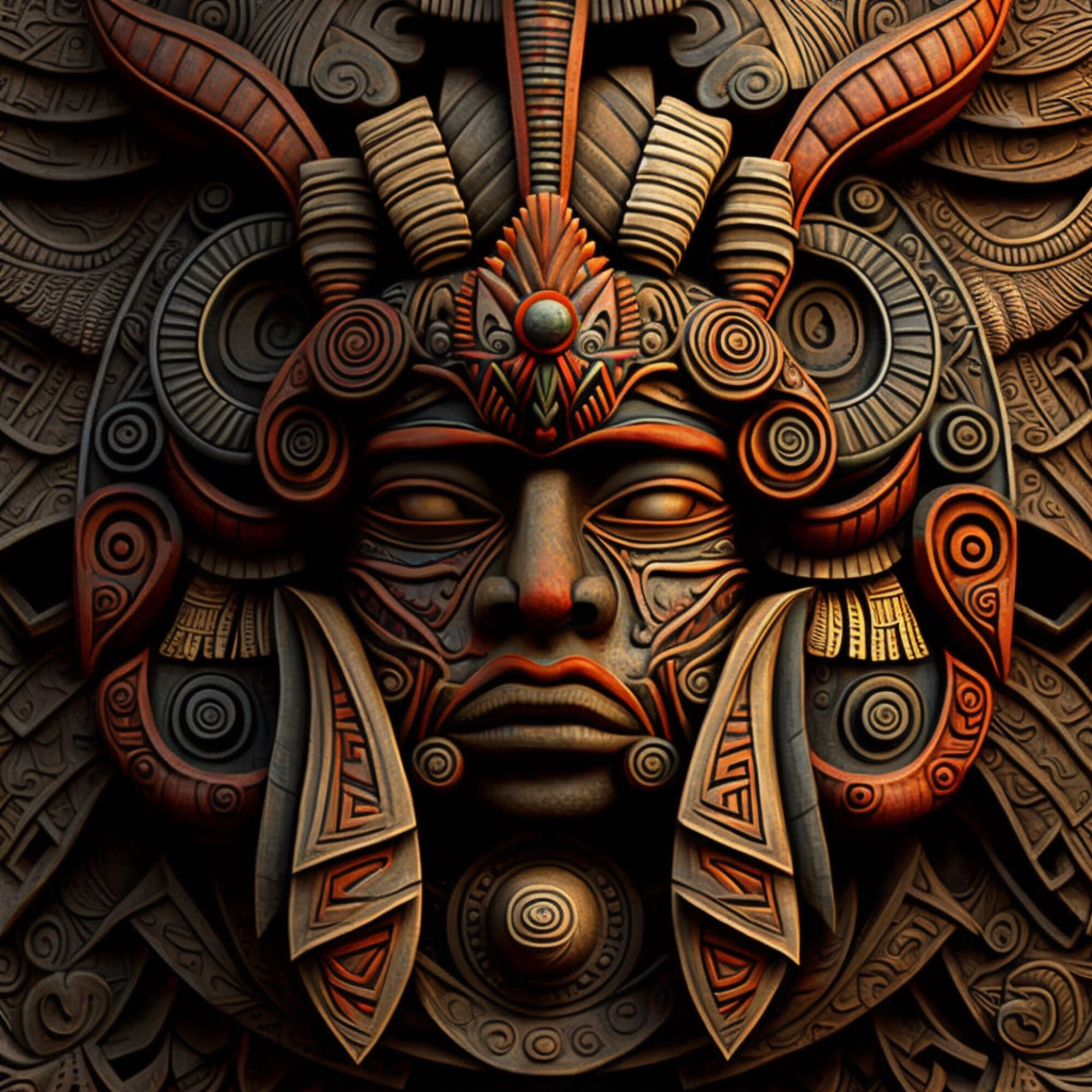 Mayan Wall Art / Digital Print / Mayan Art / Vibrant Wall Art / Digital ...