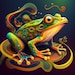 Psychedelic Frog Digital Art / Abstract Wall Art / 2 Variations / JPG ...