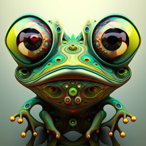 Psychedelic Frog Digital Art / Psychedelic Wall Art / Digital Download ...