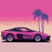 Vaporwave Art / Ferrari Testarossa Art / Ferrari Wall Art / Digital ...