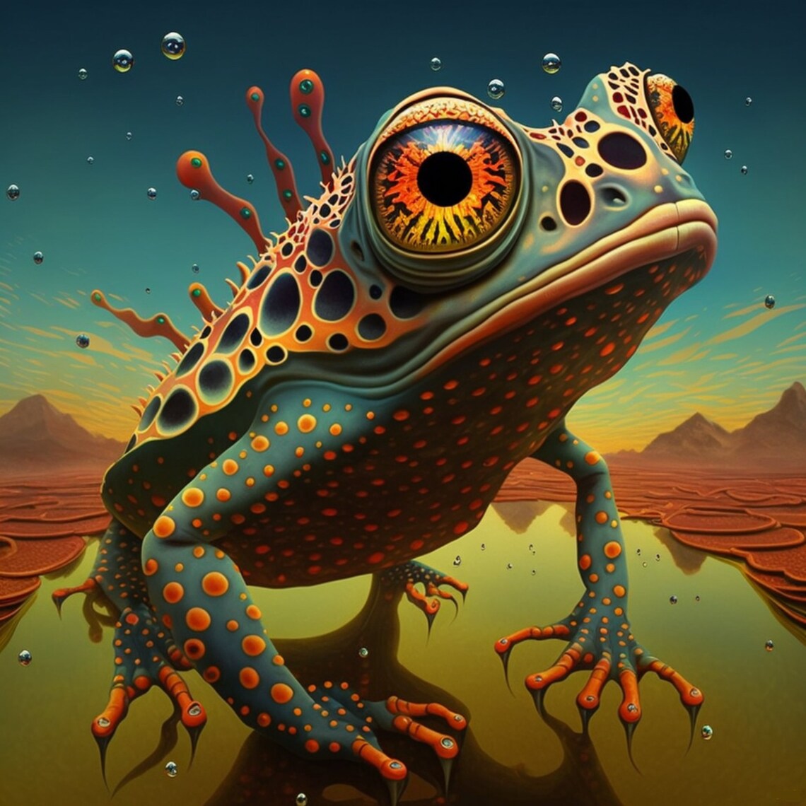 Psychedelic Frog Digital Art / Abstract Wall Art / 2 Variations / JPG ...
