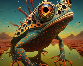 Psychedelic Frog Digital Art / Psychedelic Wall Art / Digital Download ...