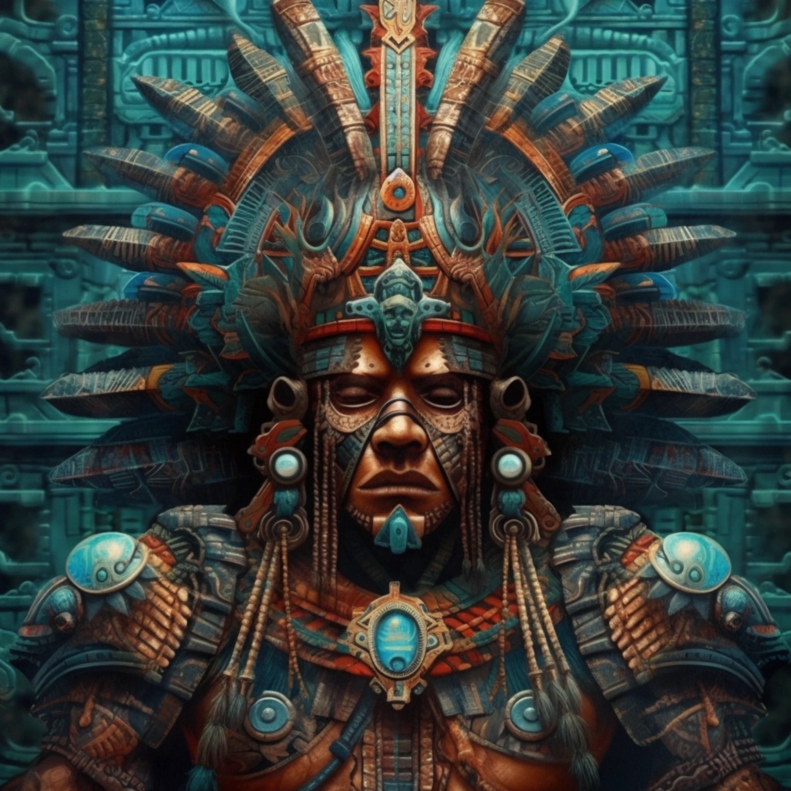 Mayan Wall Art / Digital Print / Mayan Art / Vibrant Wall Art / Digital ...